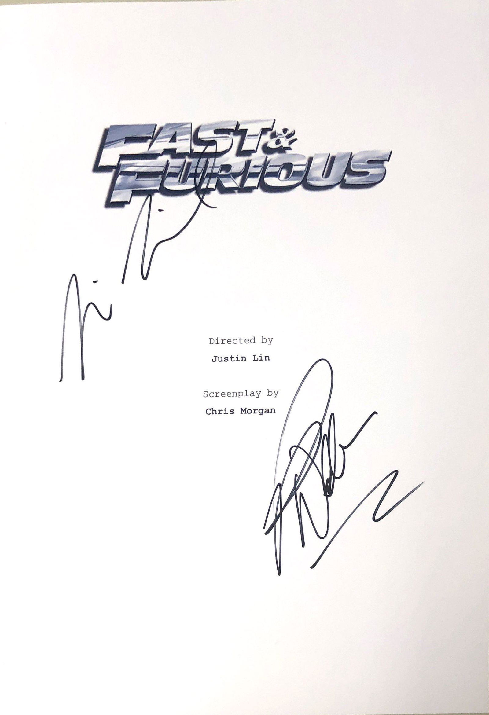 Autograph Signed Fast and Furious Script Cover (#10467) on Jul 08, 2021 ...