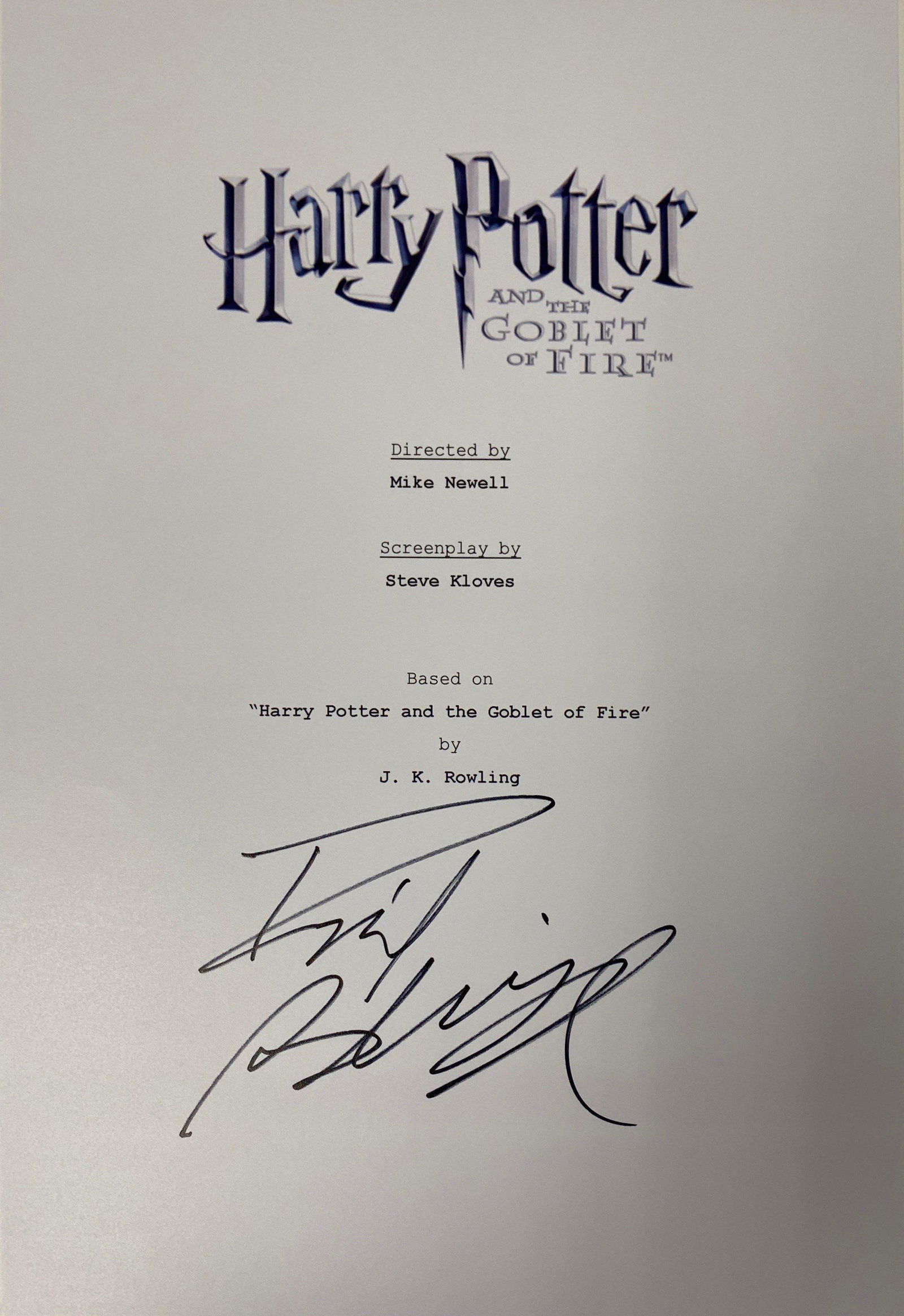 Autograph Signed Harry Potter Goblet of Fire Script - Jul 08, 2021 ...