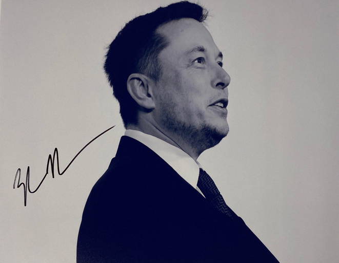 Autograph Signed Elon Musk Photo