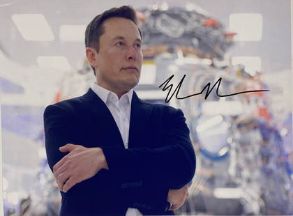 Autograph Signed Elon Musk Photo