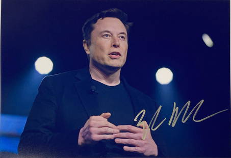 Autograph Signed Elon Musk Photo