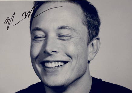 Autograph Signed Elon Musk Photo