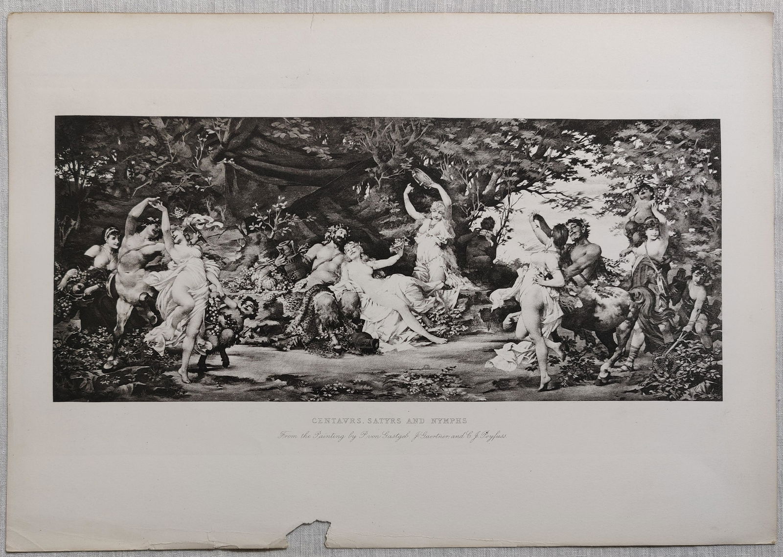 Mythology Etching Centaurs Satyrs And Nymphs By C. J. (#0133) on Feb 20 ...