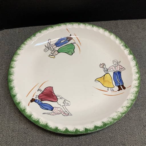 Vintage Blue Ridge Square Dancers 14 Inch Chop Plate