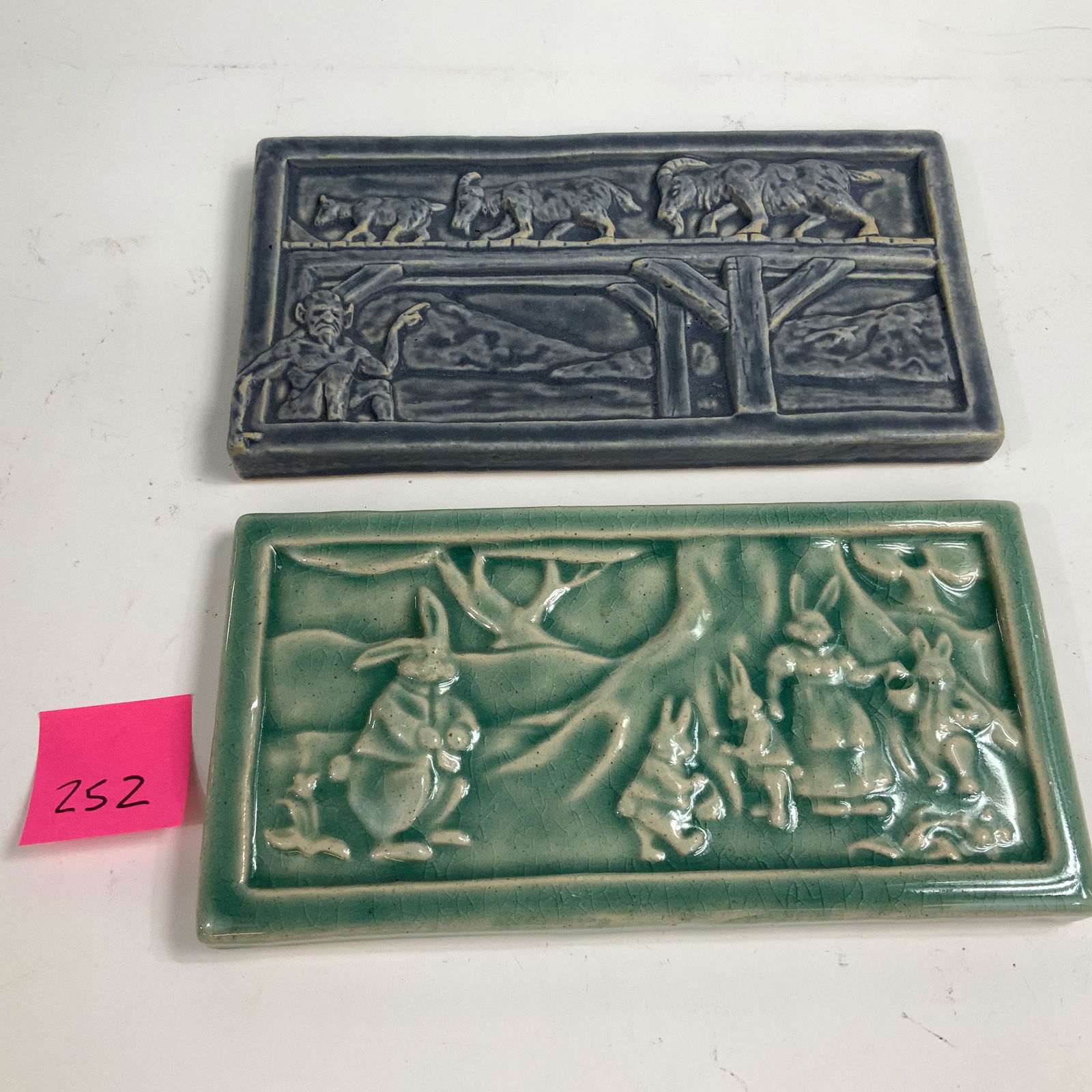 Lot Of 2 Handmade Tile Pewabic Tile Detroit Mi