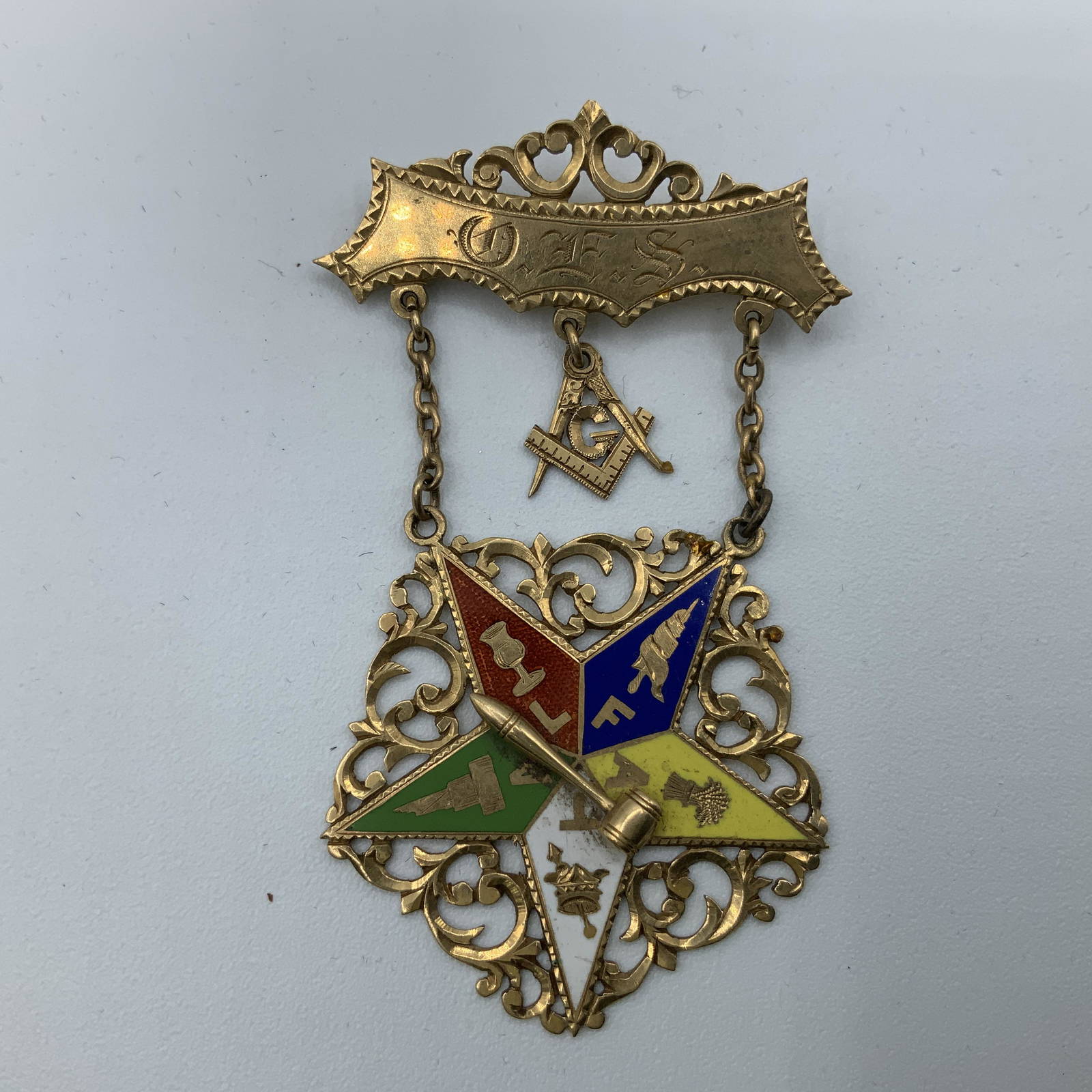 10k Gold Order Of The Eastern Star Pin Auction