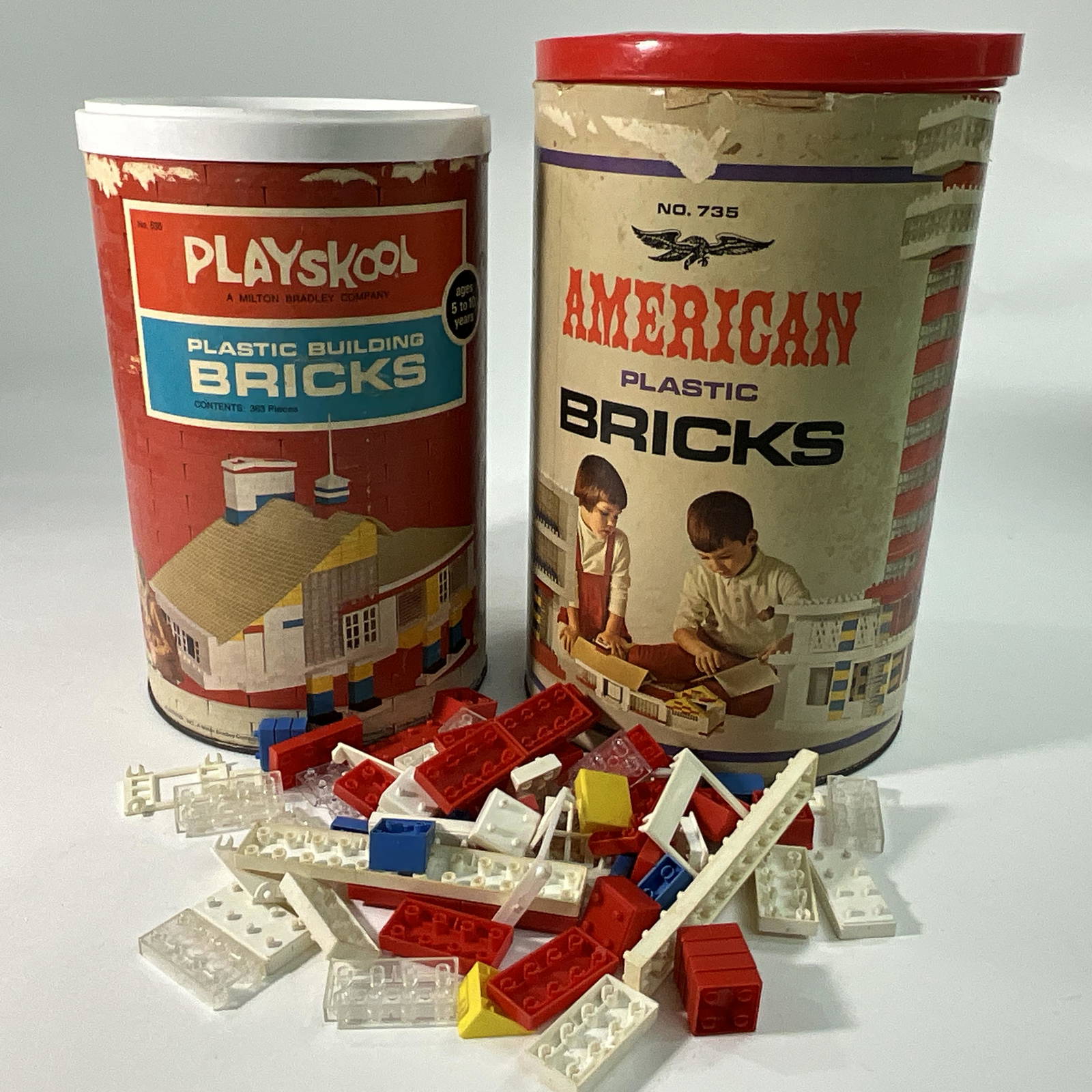Two Plastic Brick Building Sets, With Original Instructions Auction