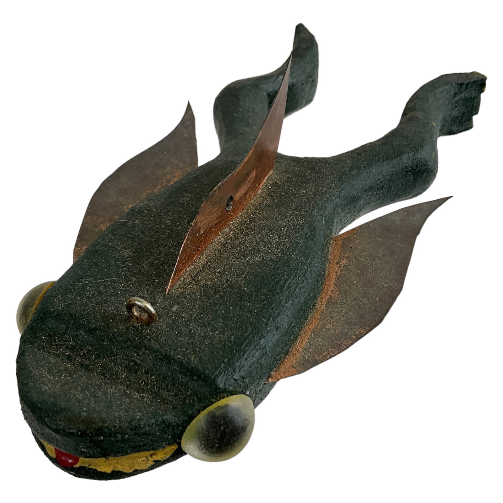 Frog Decoy, Carved Wood & Copper Auction
