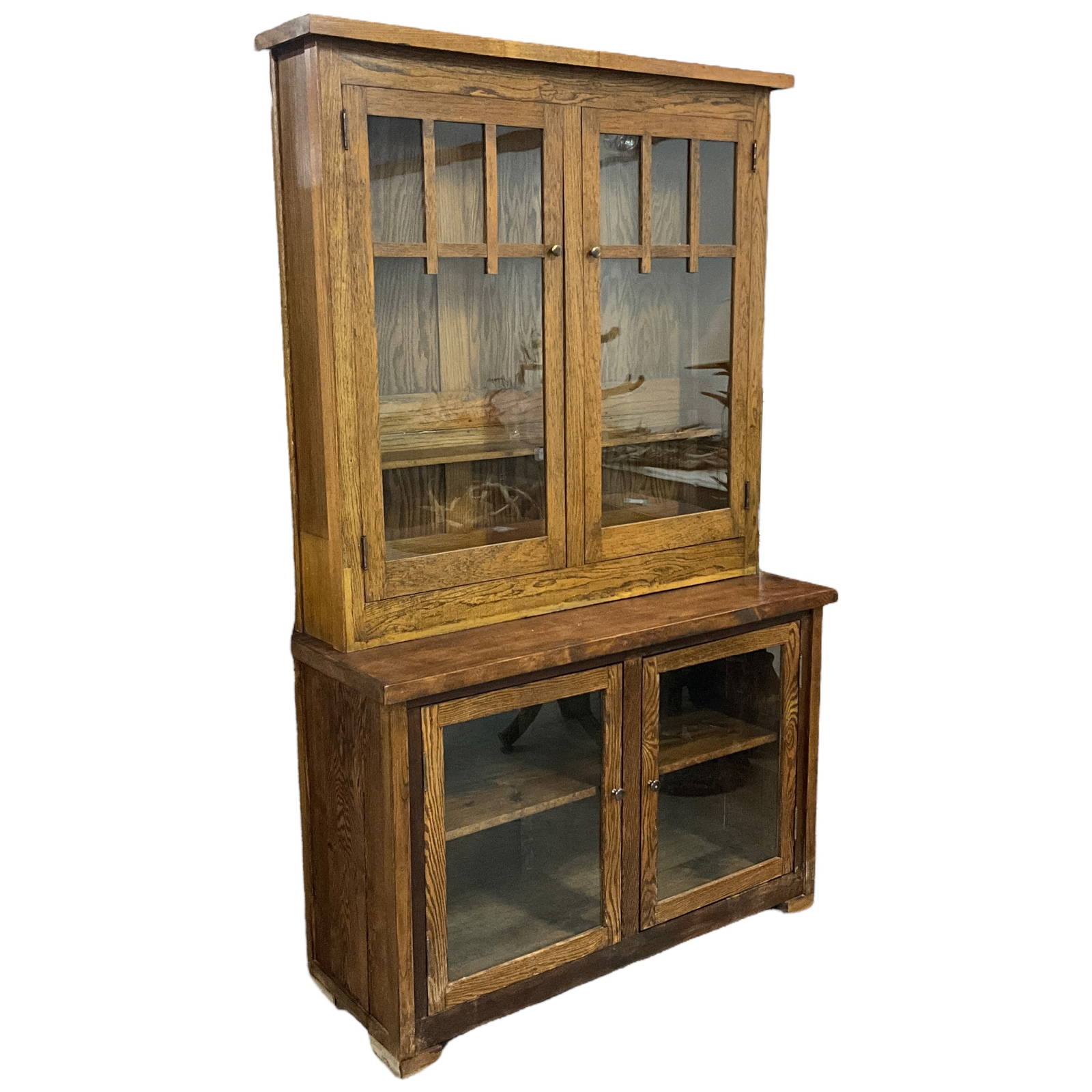 2-piece Step-back Cabinet, Oak Auction