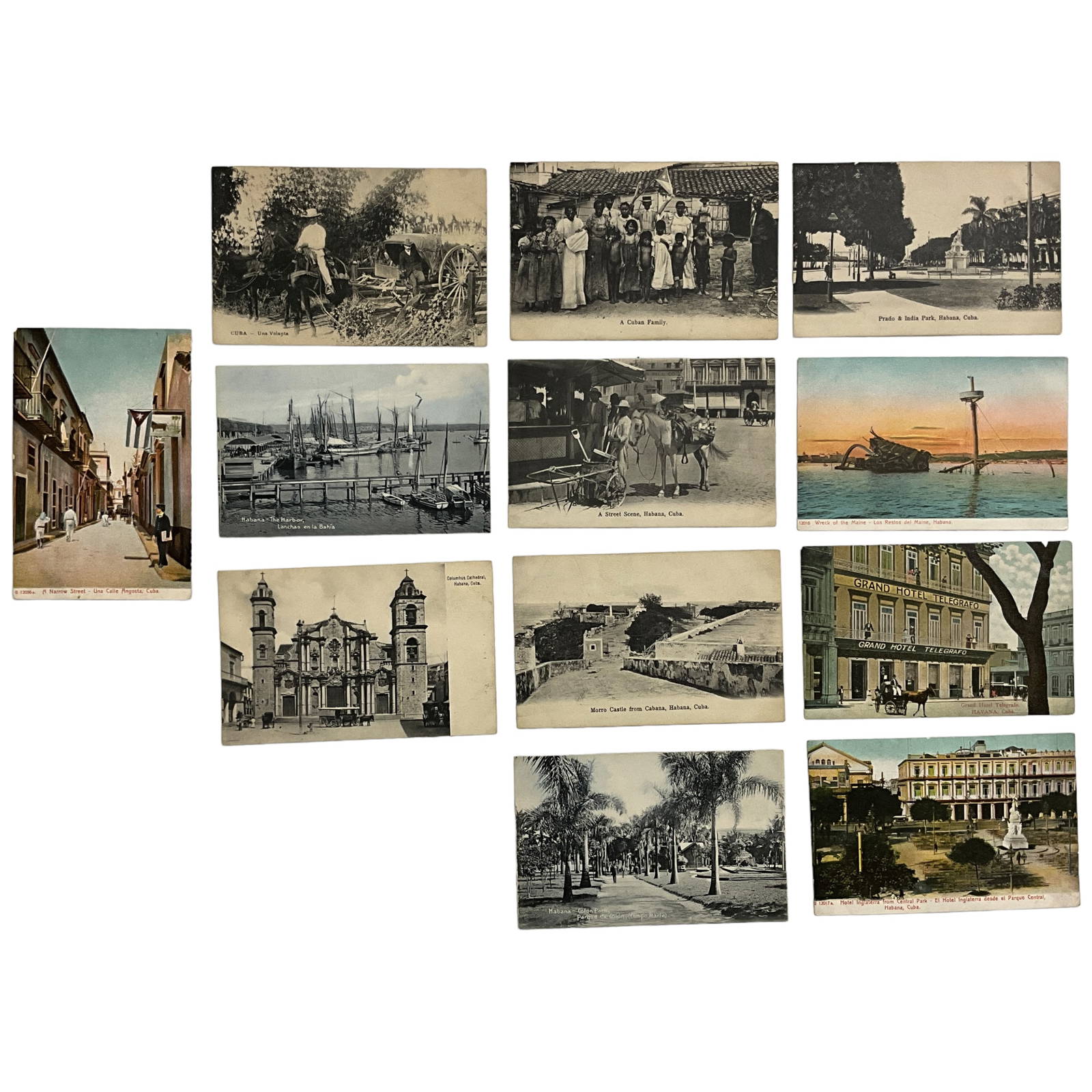 Vintage Postcards, Cuban Scenes, Lot Of 12 Auction