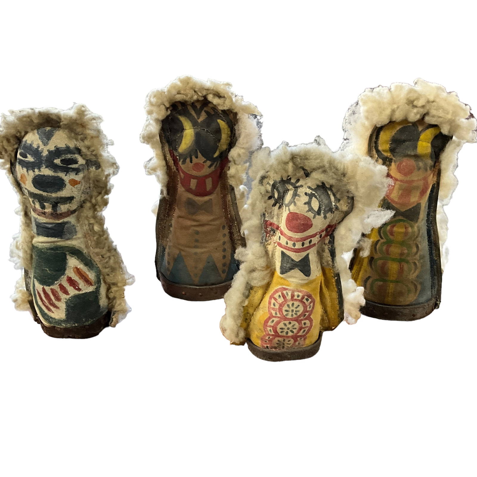 Set Of Four Painted Clown Carnival Knockdown Targets Auction