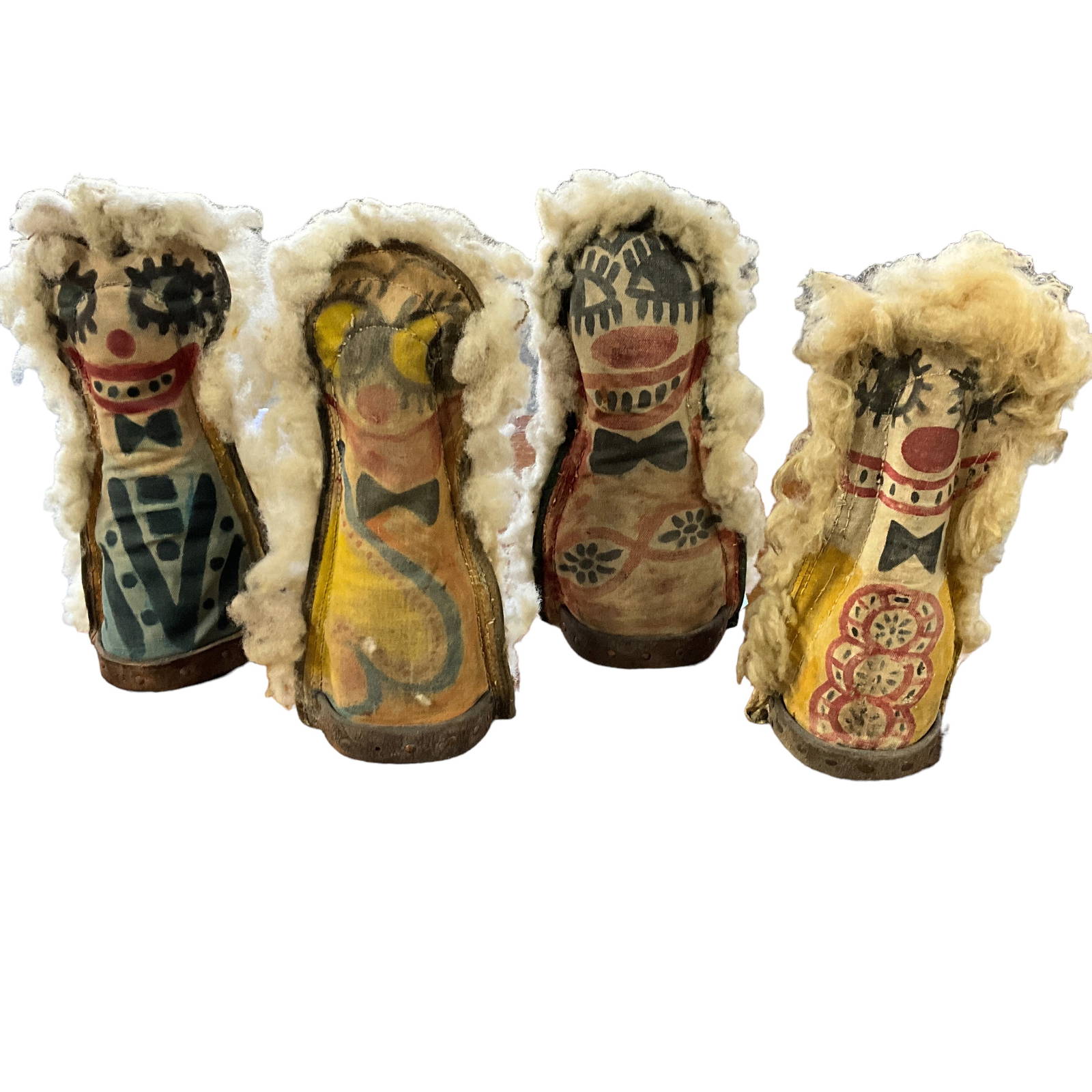 Set Of Four Painted Clown Carnival Knockdown Targets Auction