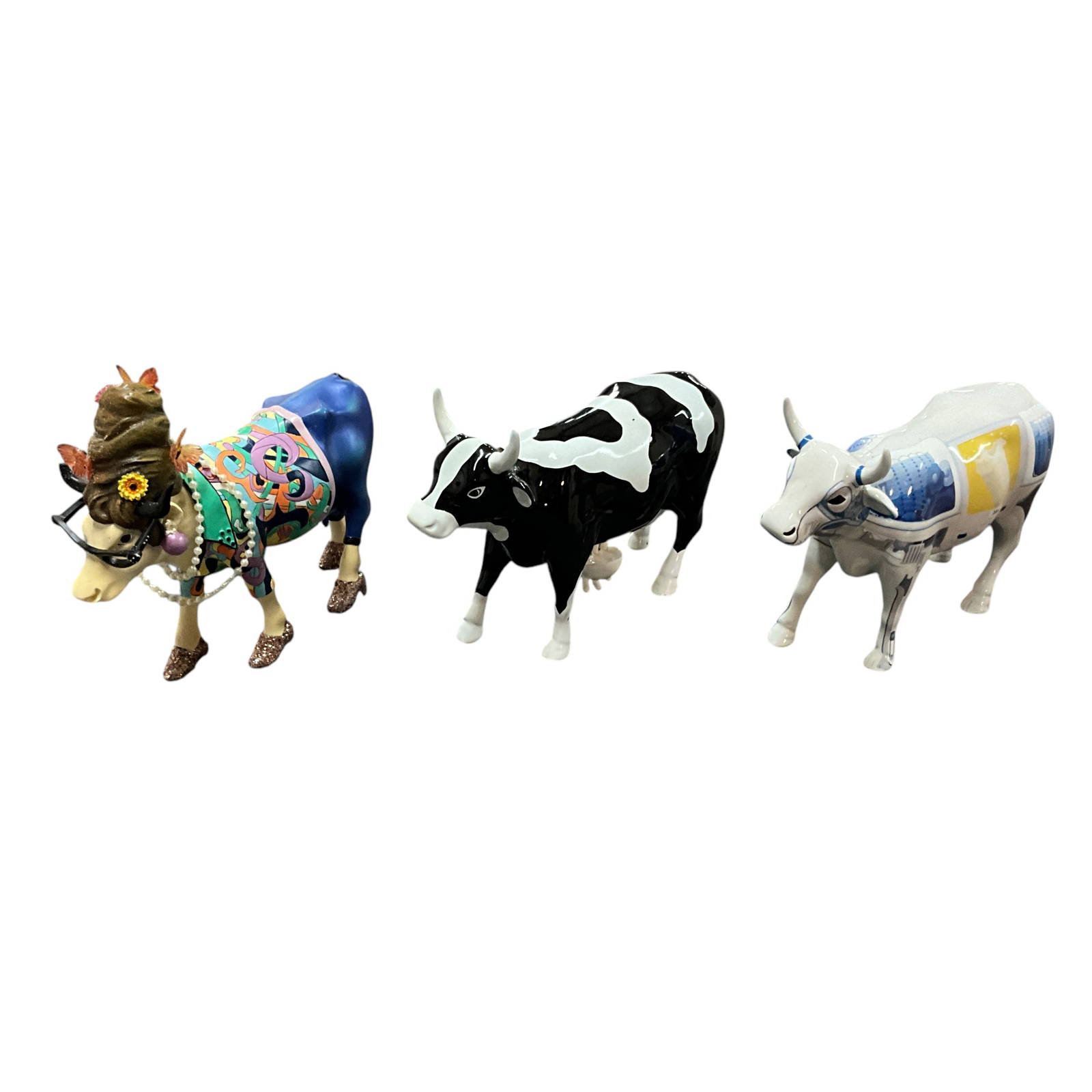 Trio Of Cow Parade Figurines Auction