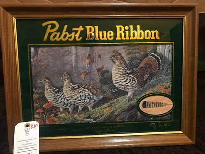 Pabst Blue Ribbon Game Birds Bar Sign