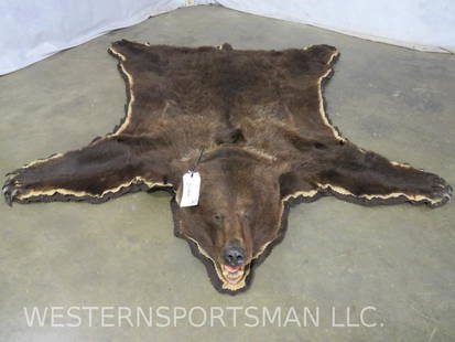 Very Nicely Made Felted Bear Rug W/mounted Head, All Claws & Hanging ...