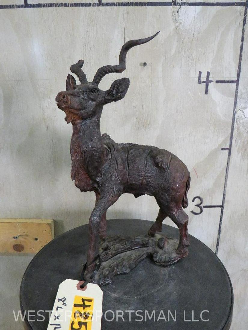 Carved Wooden Kudu Statue Decor