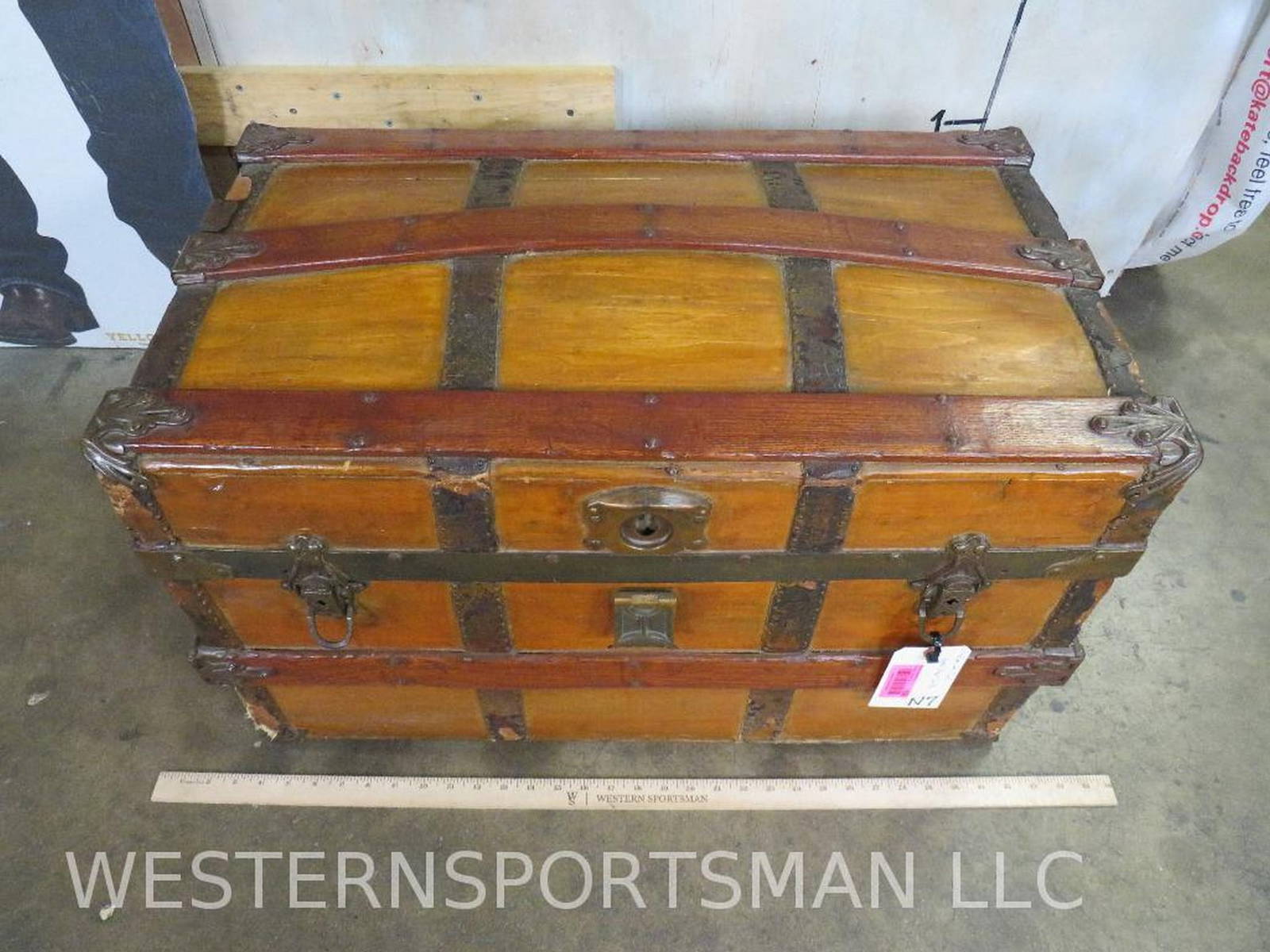 Antique Wood Chest Approx 29"lx17"wx18"t Auction
