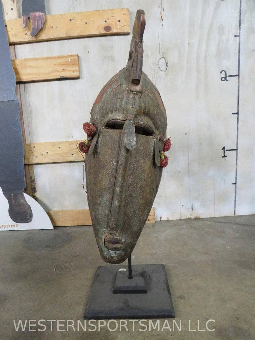 Vintage African Warka Mask (double Sided) Embellished W/copper -nice ...