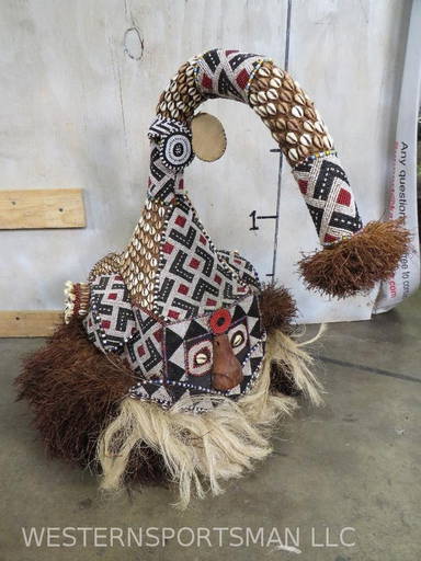 Xl Stunning Mukenge Royal Helmet Mask (kuba Tribe) Of Congo