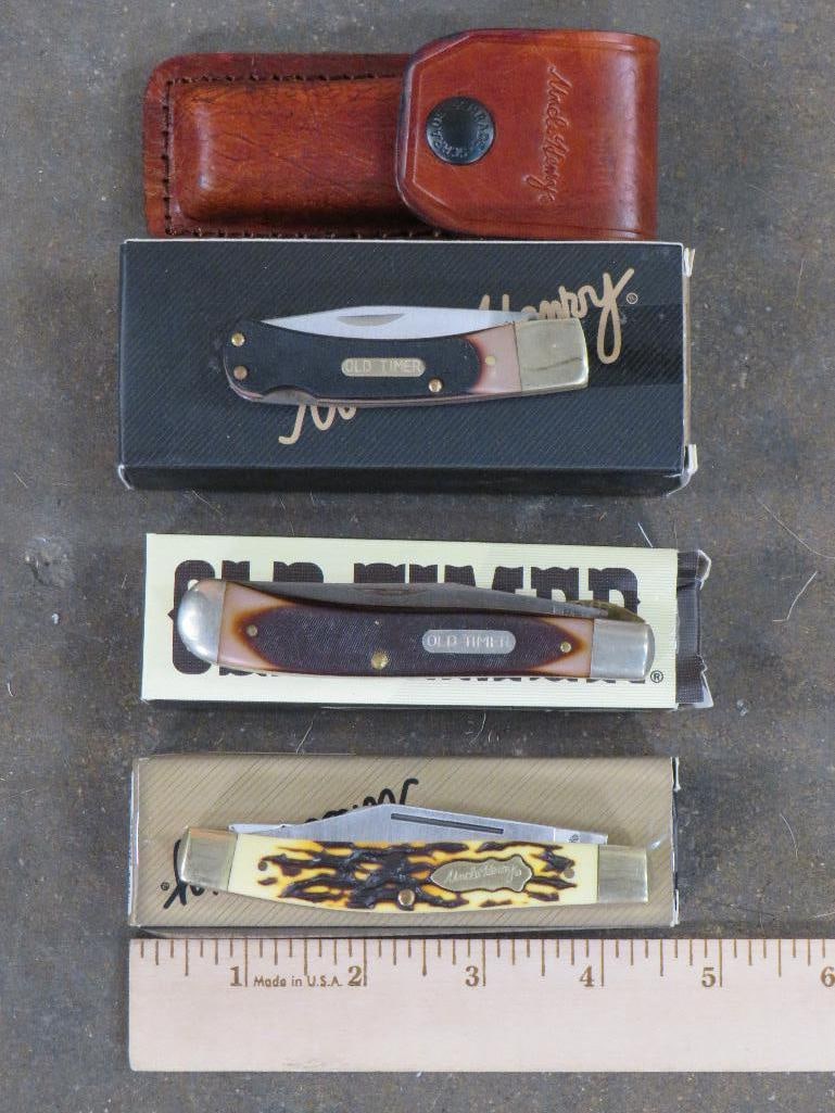 3 Schrade Pocket Knives New Old Stock 2 Old Timer & 1 Uncle Henry (one ...