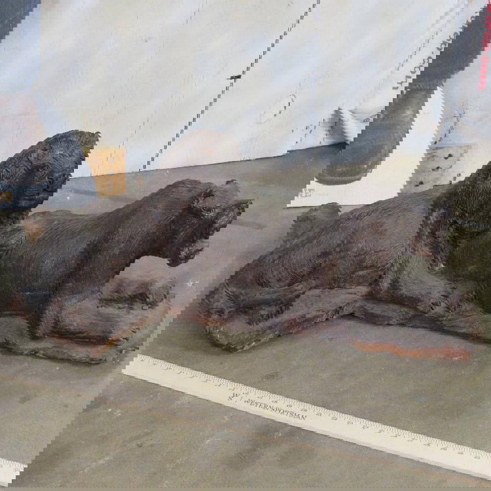 Carved Wood Statue Of Lion & Lioness African Art Auction