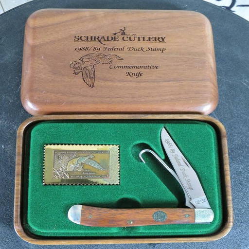 Schrade Cutlery 1988/89 Federal Duck Stamp Commemorative Knife W/wood ...
