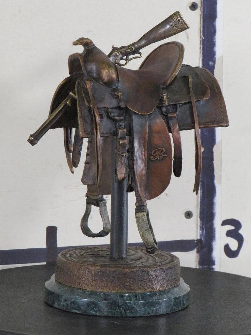 Robert J. Beeler Recast #119/2500 Bronze On Marble Base Art Auction