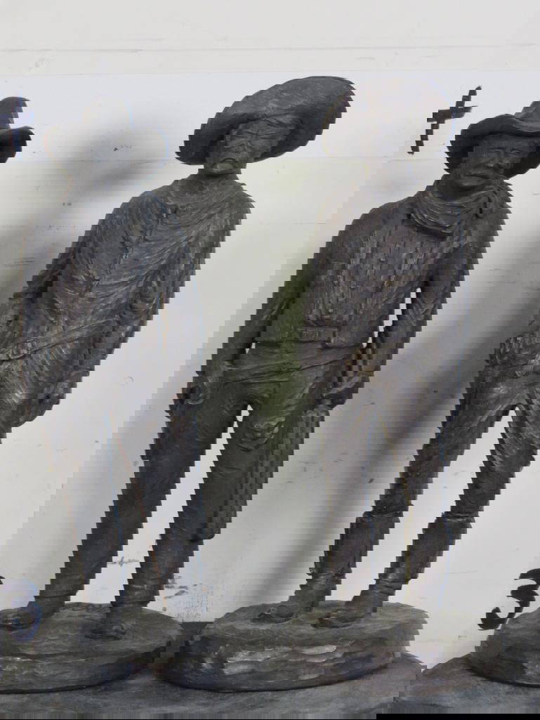 2 Vintage Western J.large Statues Signed "largo 1976" On Back (one ...