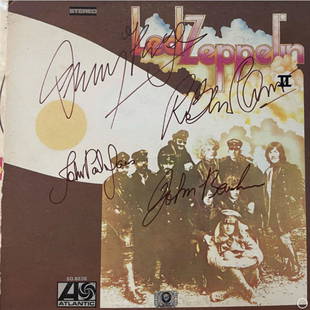 Robert Plant & John Paul Jones Led Zeppelin Signed Album Cover (psa Coa)