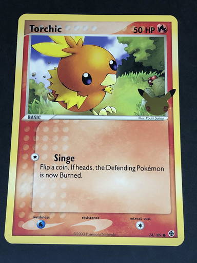 Jumbo Torchic Pokemon Card 25th Anniversary - Nov 12, 2021 | Crown ...