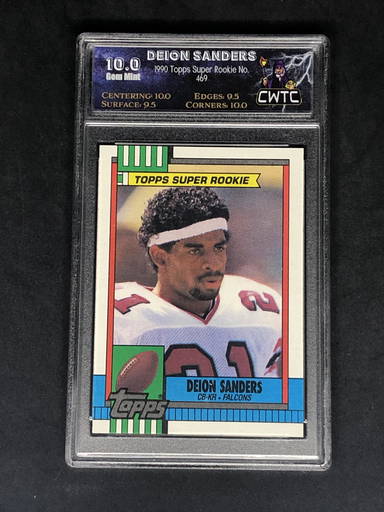 Deion Sanders Topps Super Rookie Graded Cwtc 10
