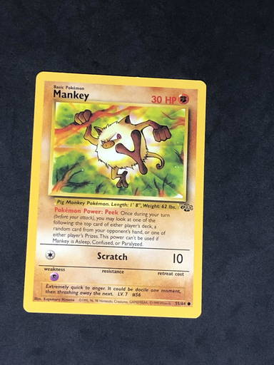 Vintage Jungle Set Mankey Pokemon Card