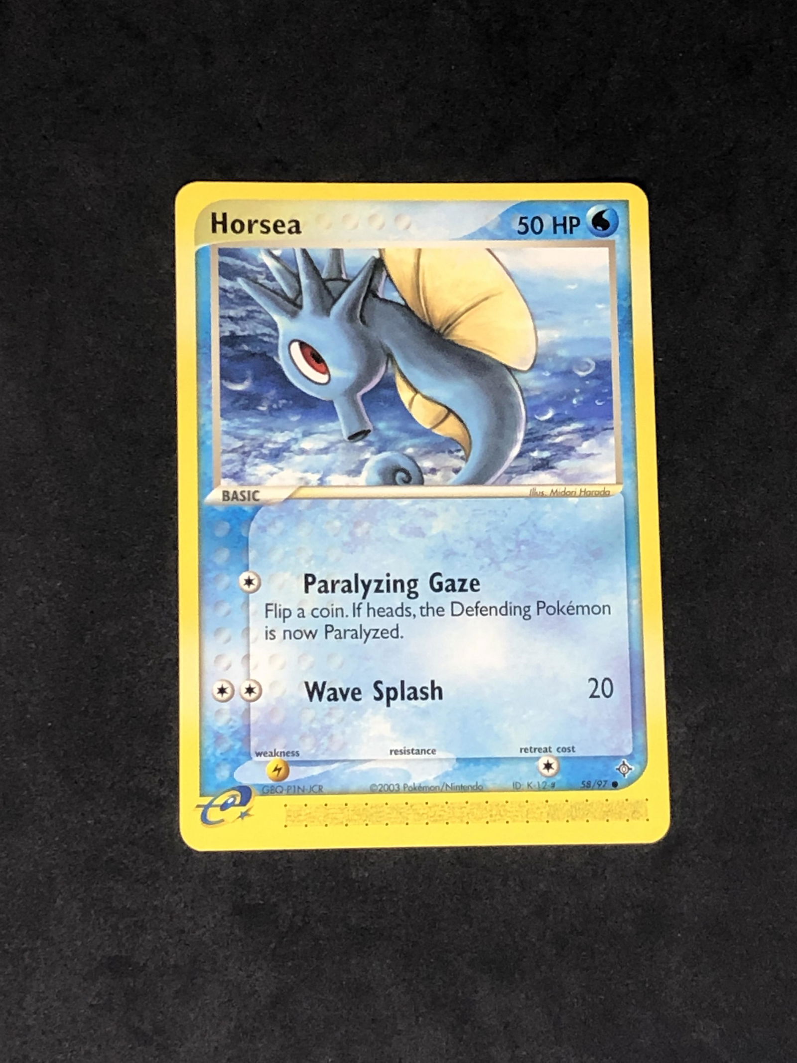 Vintage Ereader Horsea Pokemon Card