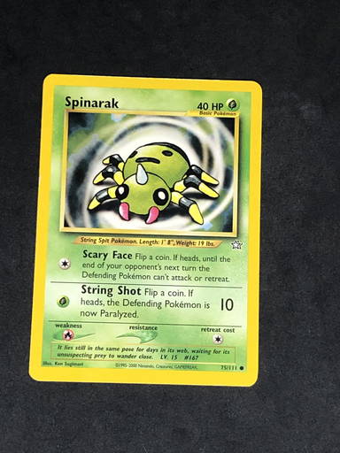 Vintage No Genesis Spinarak Pokemon Card