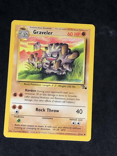 Vintage Fossil Set Graveler Pokemon Card