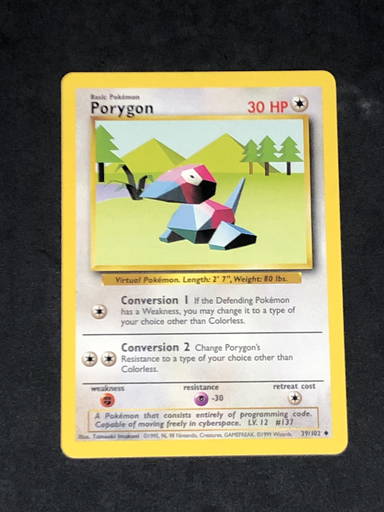 Vintage Base Set Porygon Pokemon Card