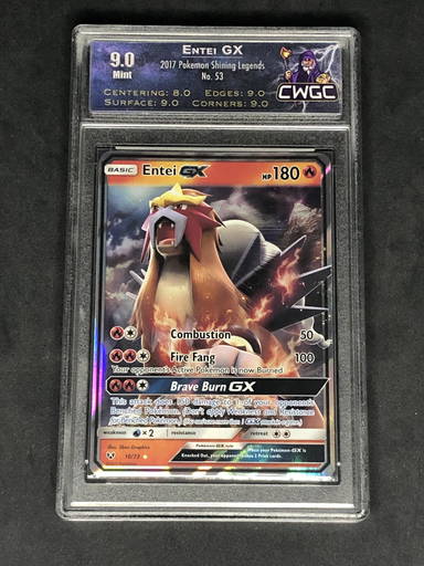 Entei Gx Pokemon Card Graded Cwtc 9
