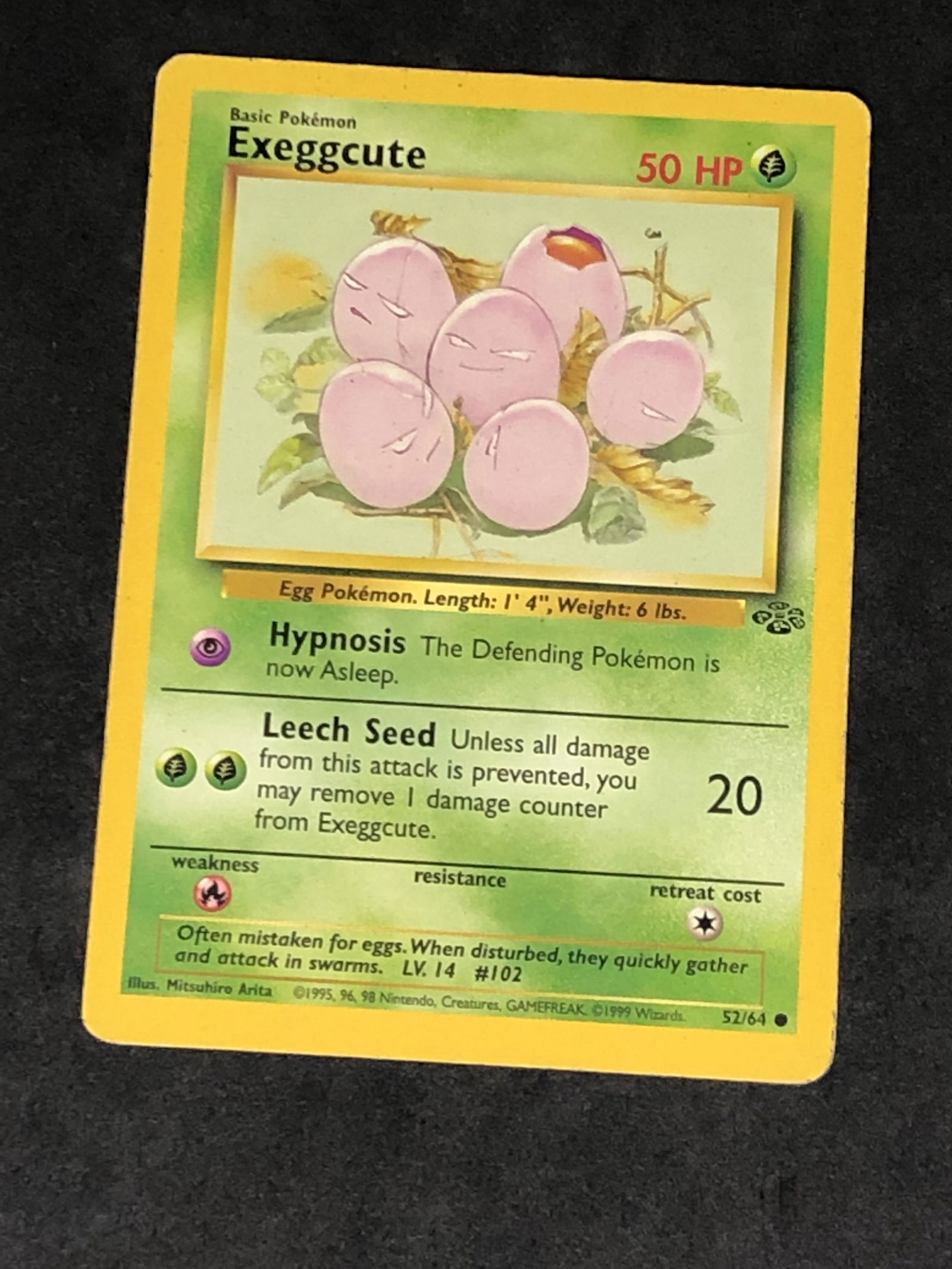 Vintage Jungle Set Exeggcute Pokemon Card