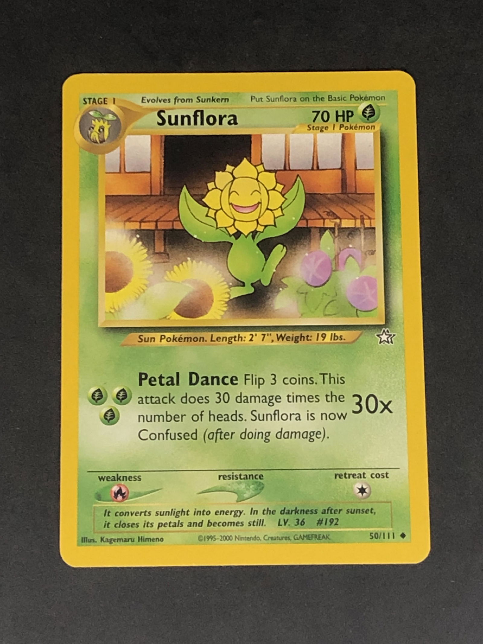 Vintage Neo Genesis Sunflora Pokemon Card