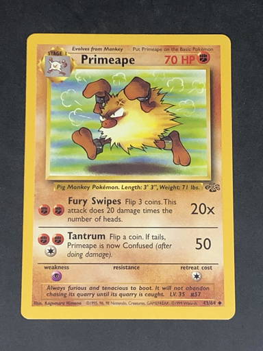 Vintage Jungle Set Primeape Pokemon Card