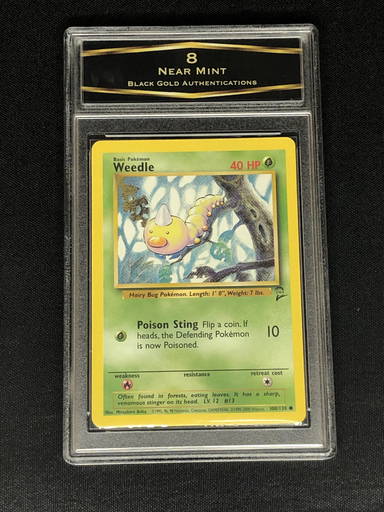 Vintage Base Set 2 Weedle Pokemon Card Graded Bga 8