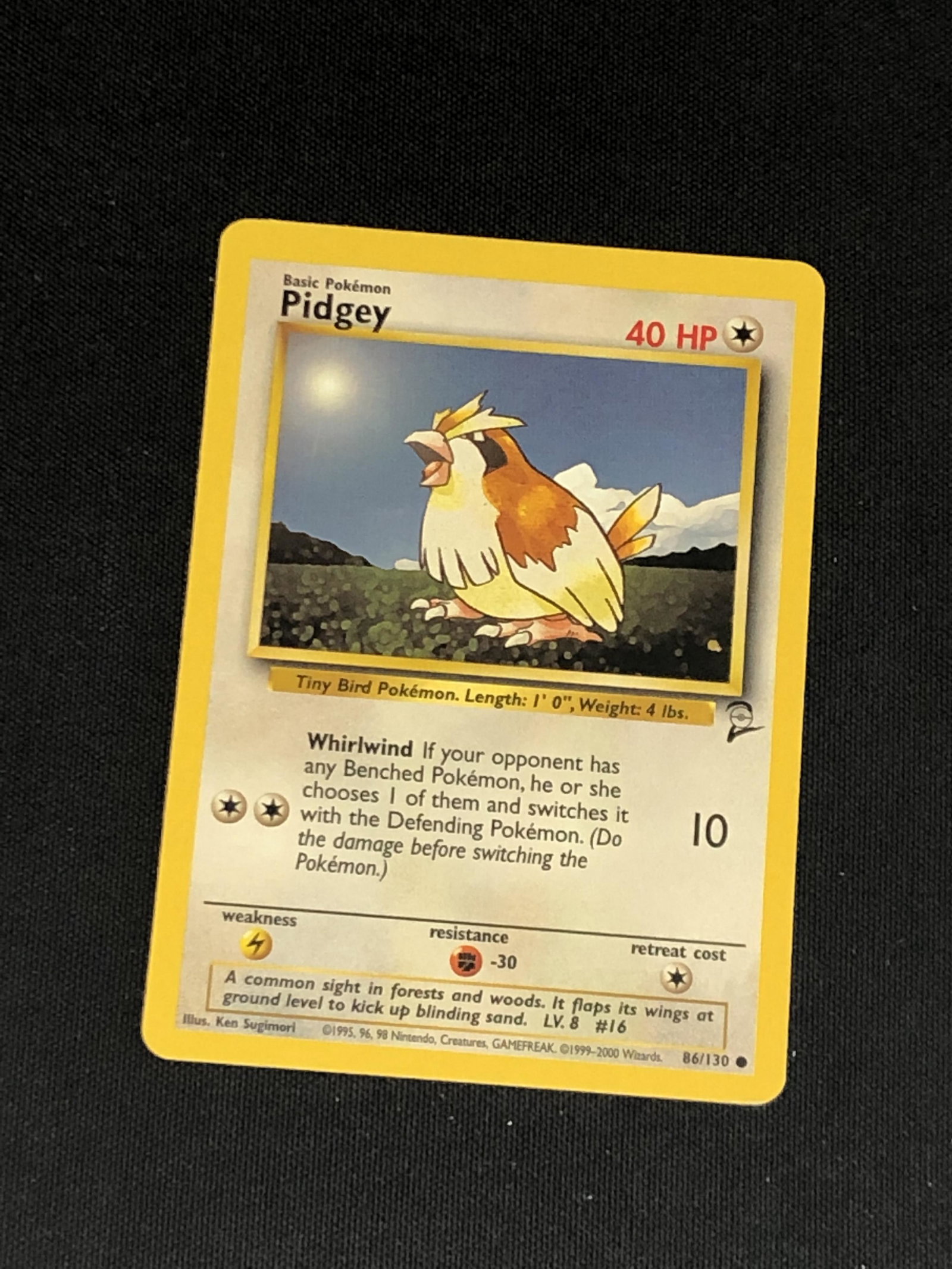 Vintage Base Set 2 Pidgey Pokemon Card