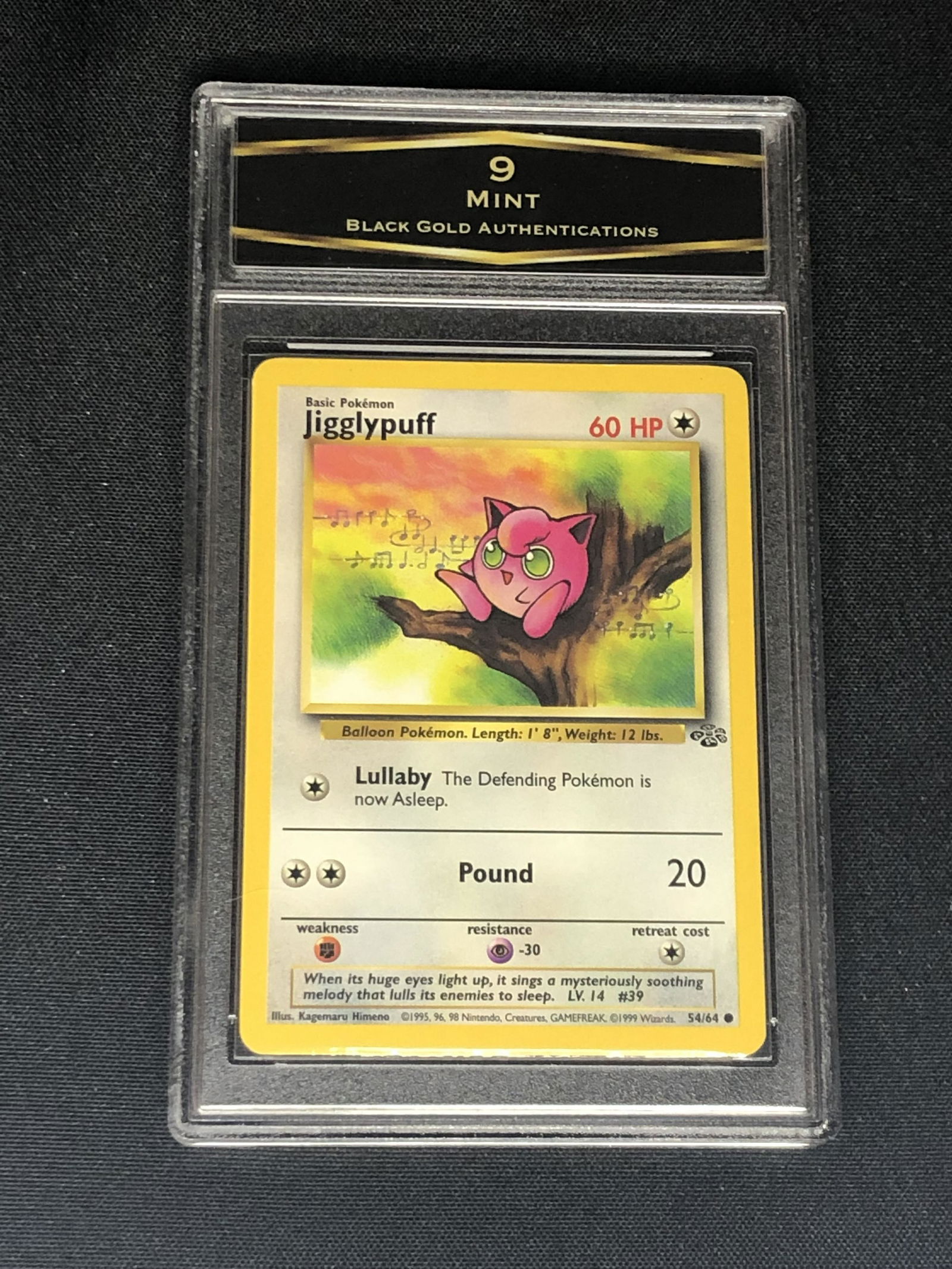 Vintage Jungle Set Jigglypuff Pokemon Card Graded Bga 9