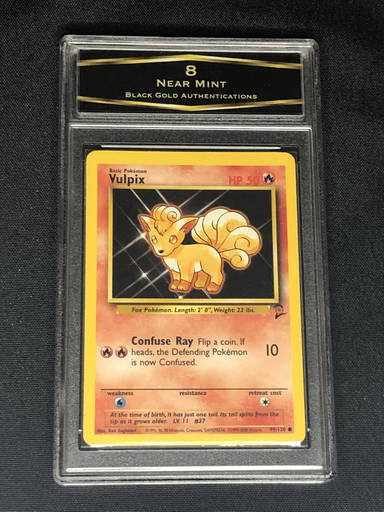 Vintage Base Set 2 Vulpix Pokemon Card Graded Bga 8