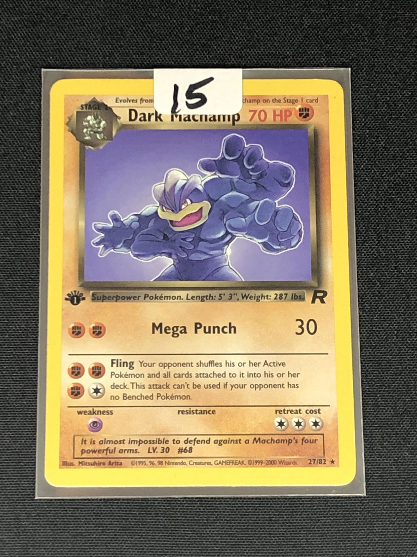 Vintage 1st Edition Team Rocket's Dark Machamp Pokemon Card