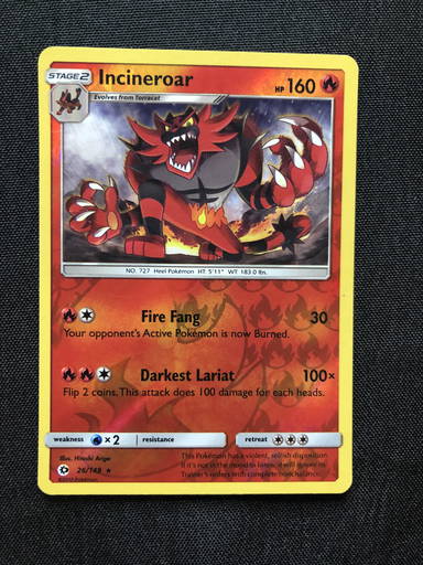 Incineroar Reverse Holo Pokemon Card