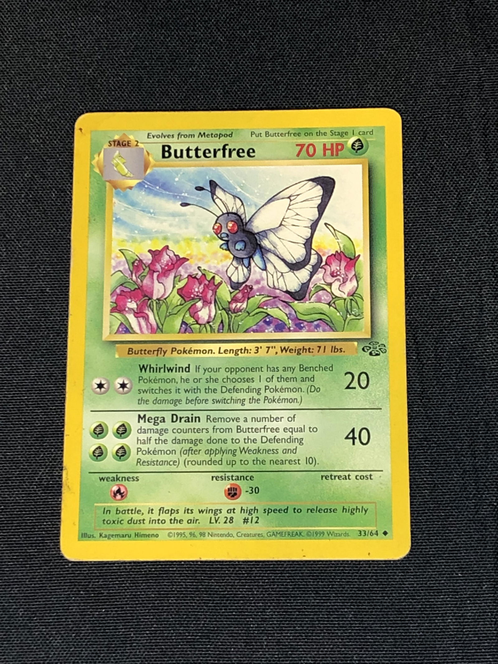 Vintage Jungle Set Butterfree Pokemon Card