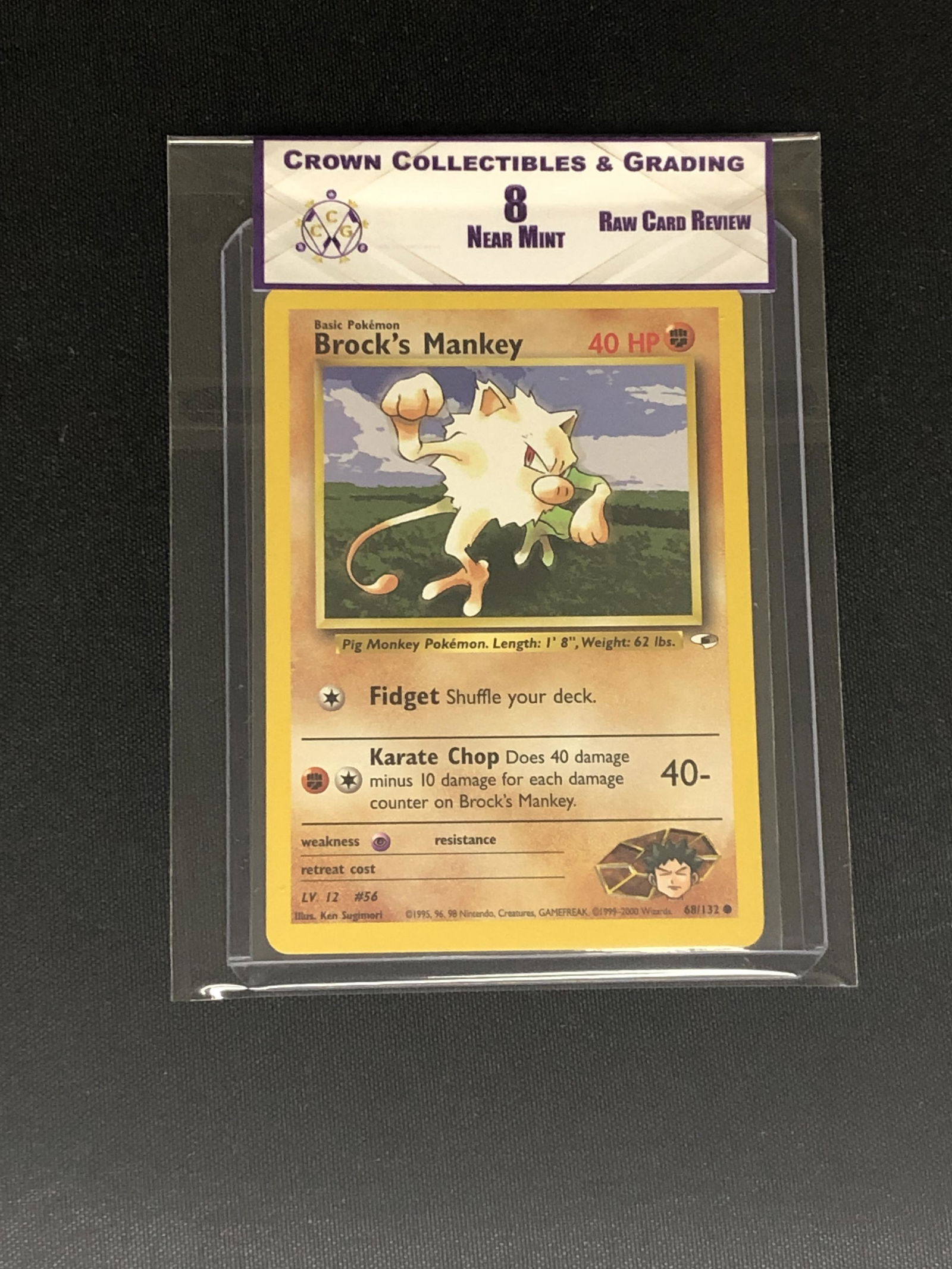 Rcr Brock's Mankey Cc&g 8 Pokemon Card