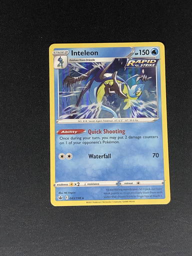 Inteleon Pokemon Card Single In Moderately Played Condition