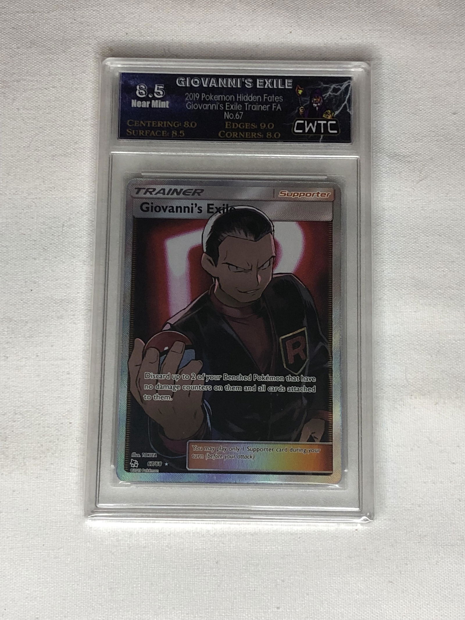 Giovannis Exile Full Art Pokemon Card Graded Cwtc 8.5